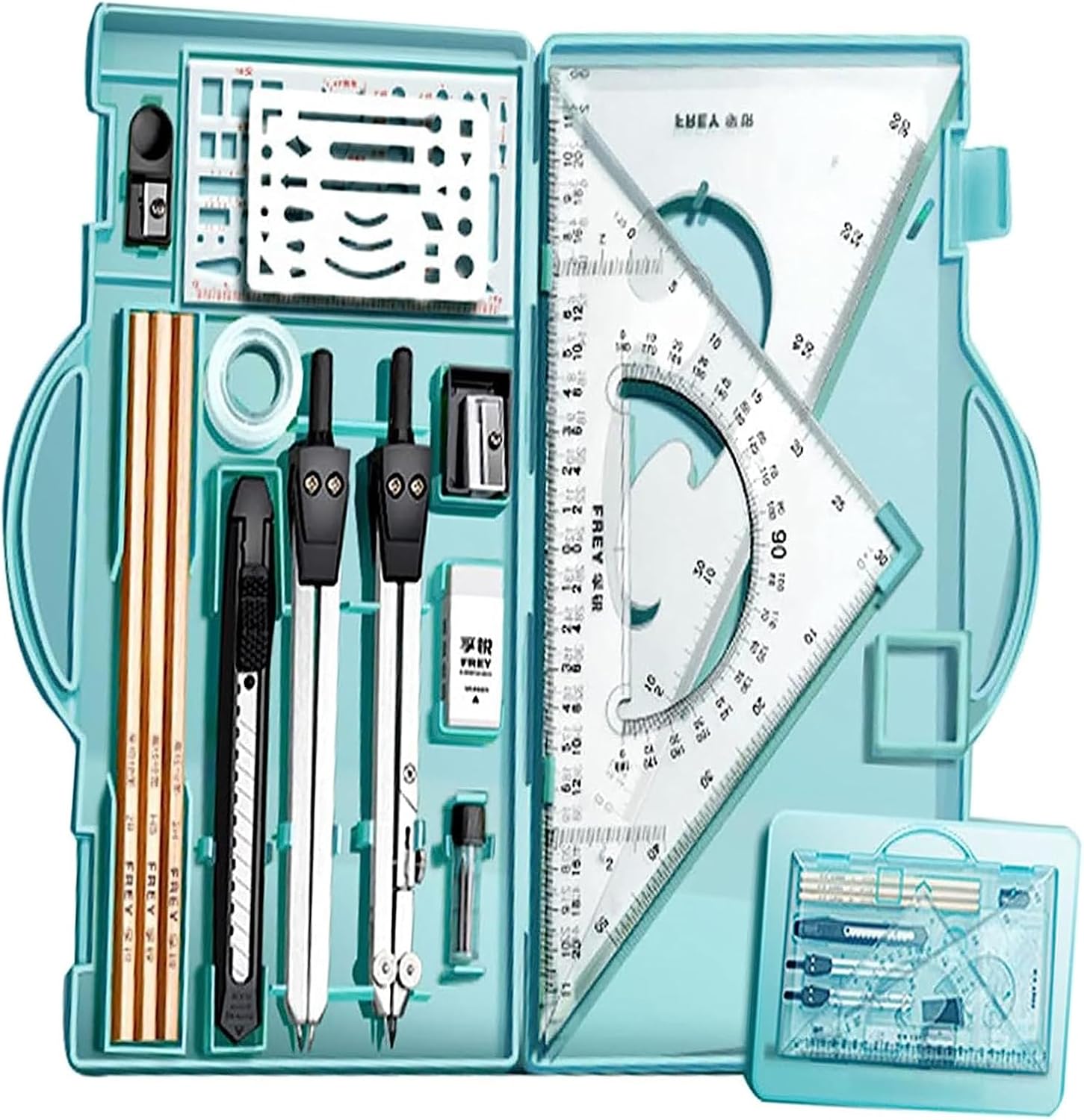 Amazon.com: HERSIL Geometry Set with Swing Arm Protractor Divider Set ...