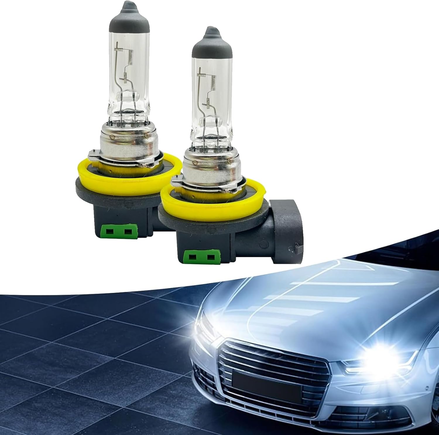 Amazon.com: cerfioo Pack-2 Car Low Beam Light Bulbs, H11 Transparent ...