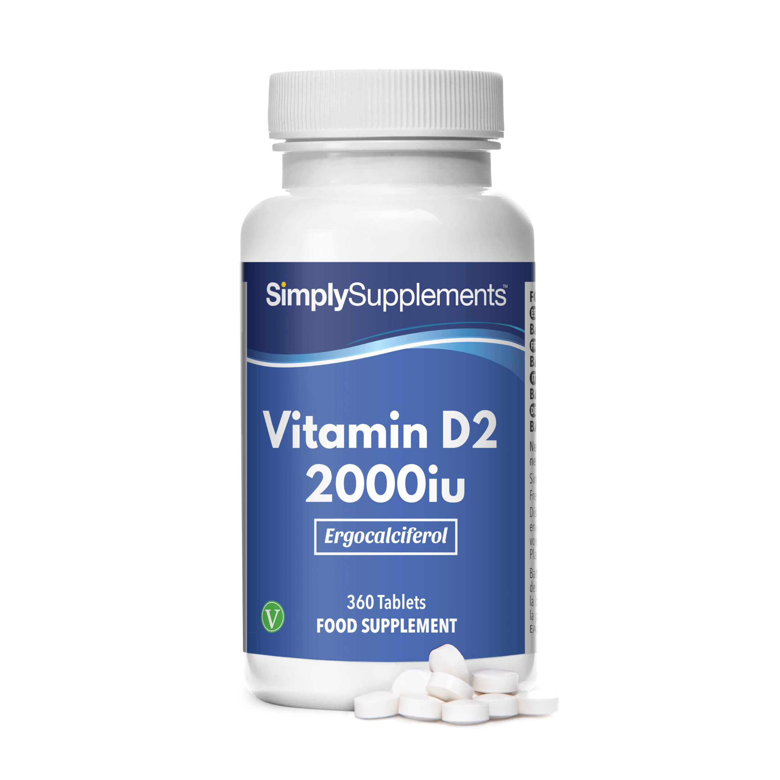 Vitamin D2 Tablets 2000iu | 360 Tablets = 1 Year Supply | Suitable for ...