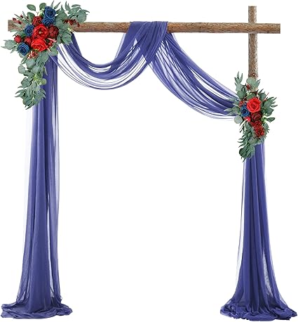 Amazon.com: Wedding Arch Draping Fabric Navy Blue Backdrop Curtain 1 ...
