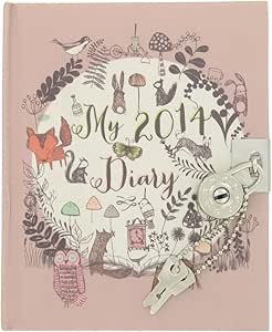 Amazon.com: Paperchase A6 lockable day to a page woodland 2014 diary ...