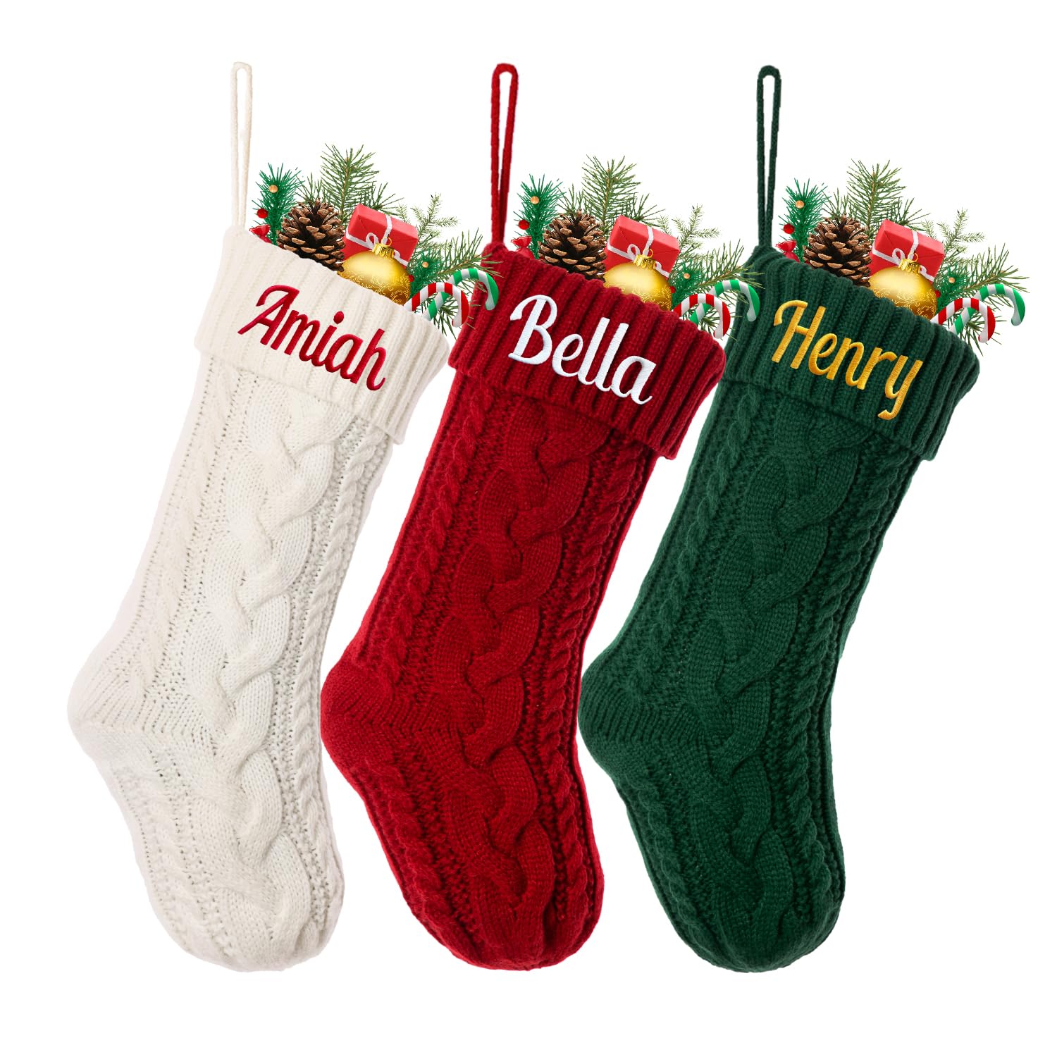 Amazon.com: ZGCYSMHT Personalized Christmas Stockings with Names Custom ...