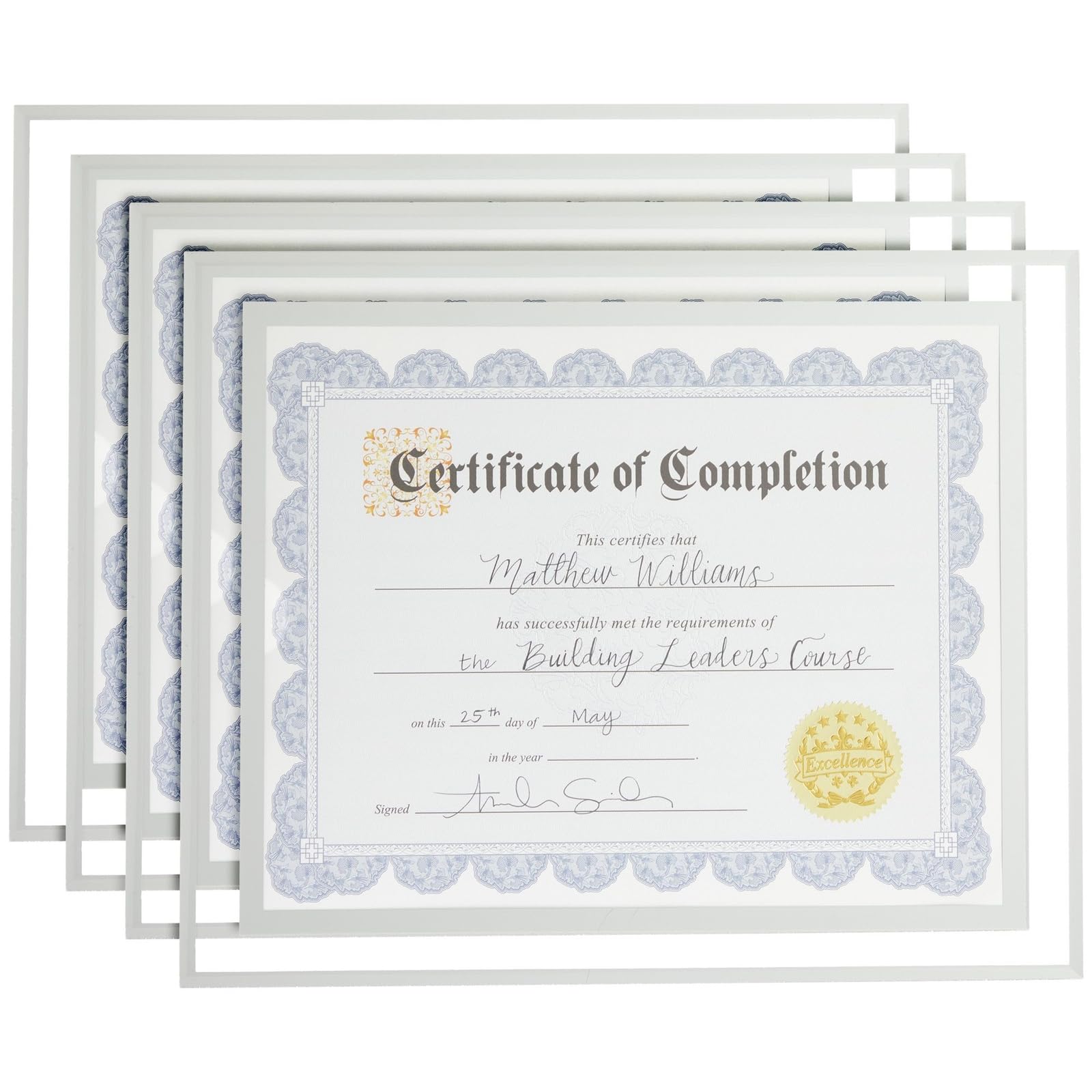 Amazon.com - Stockroom Plus 4 Pack 8.5x11 Glass Certificate Frames with ...