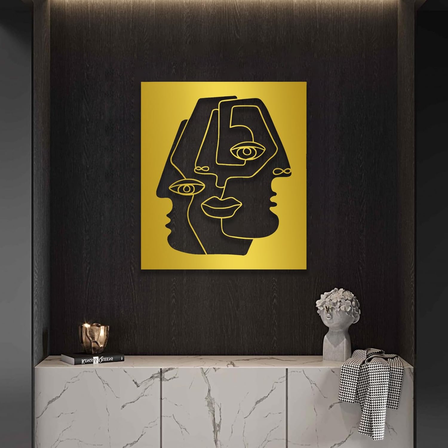 Amazon.com: Pablo Picasso Cubism Metal Wall Art, Abstract Faces Metal ...