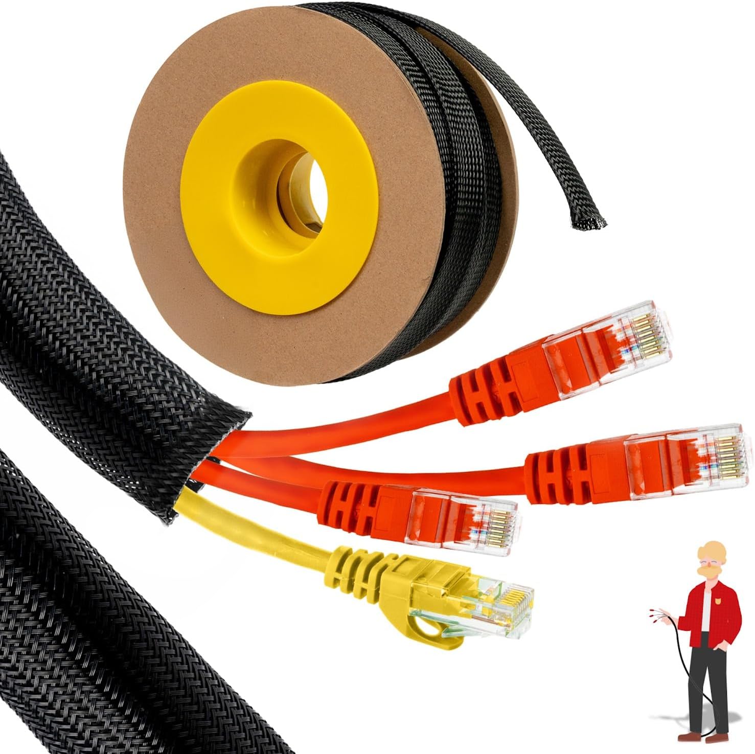 Amazon.com: XFasten Cord Protector 1 Inch 100ft - PET Expandable ...