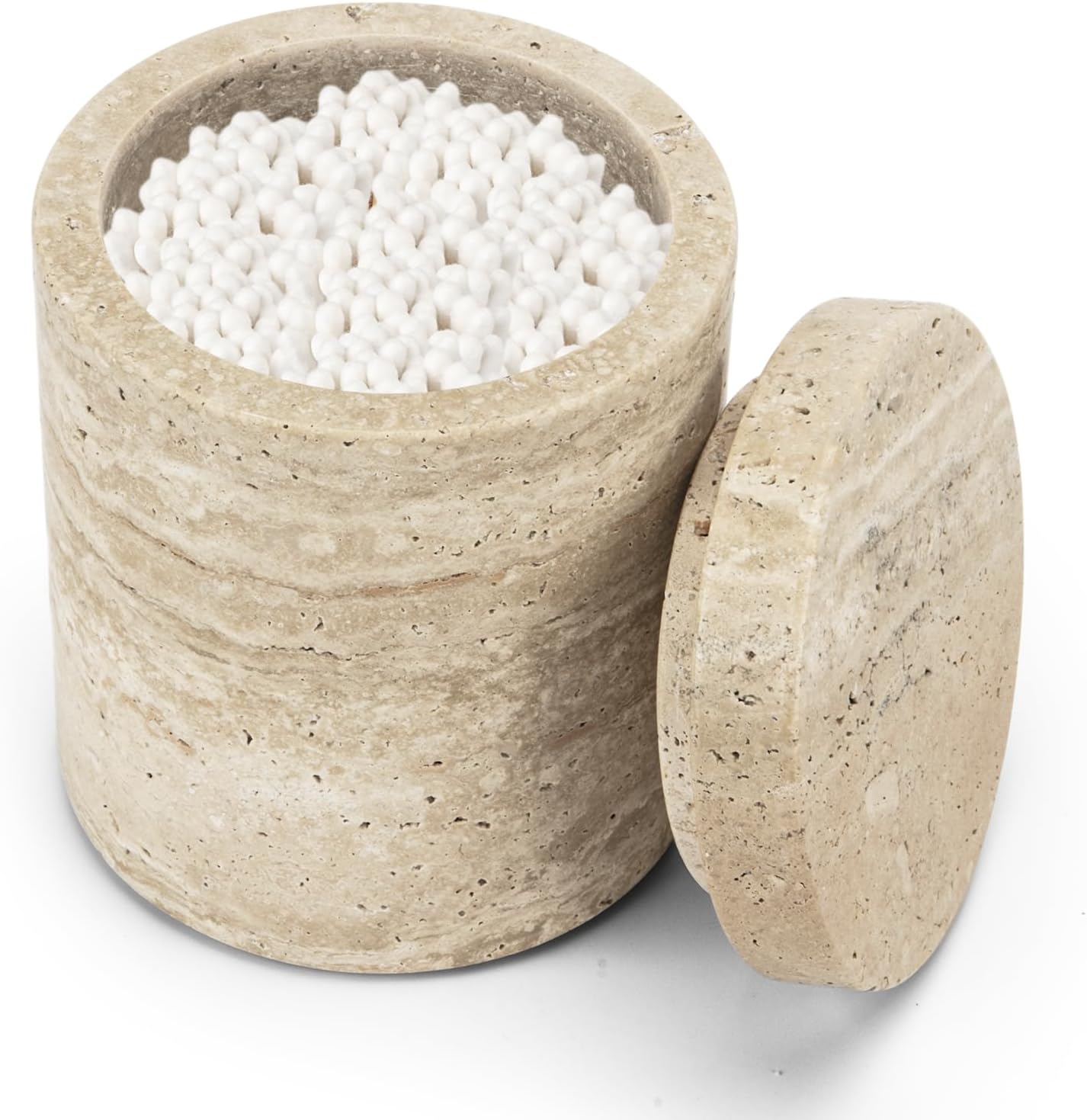 Amazon.com: N NANSHOP Natural Marble Canister, Cotton Swab Holder with Lid, Marble Toothbrush ...