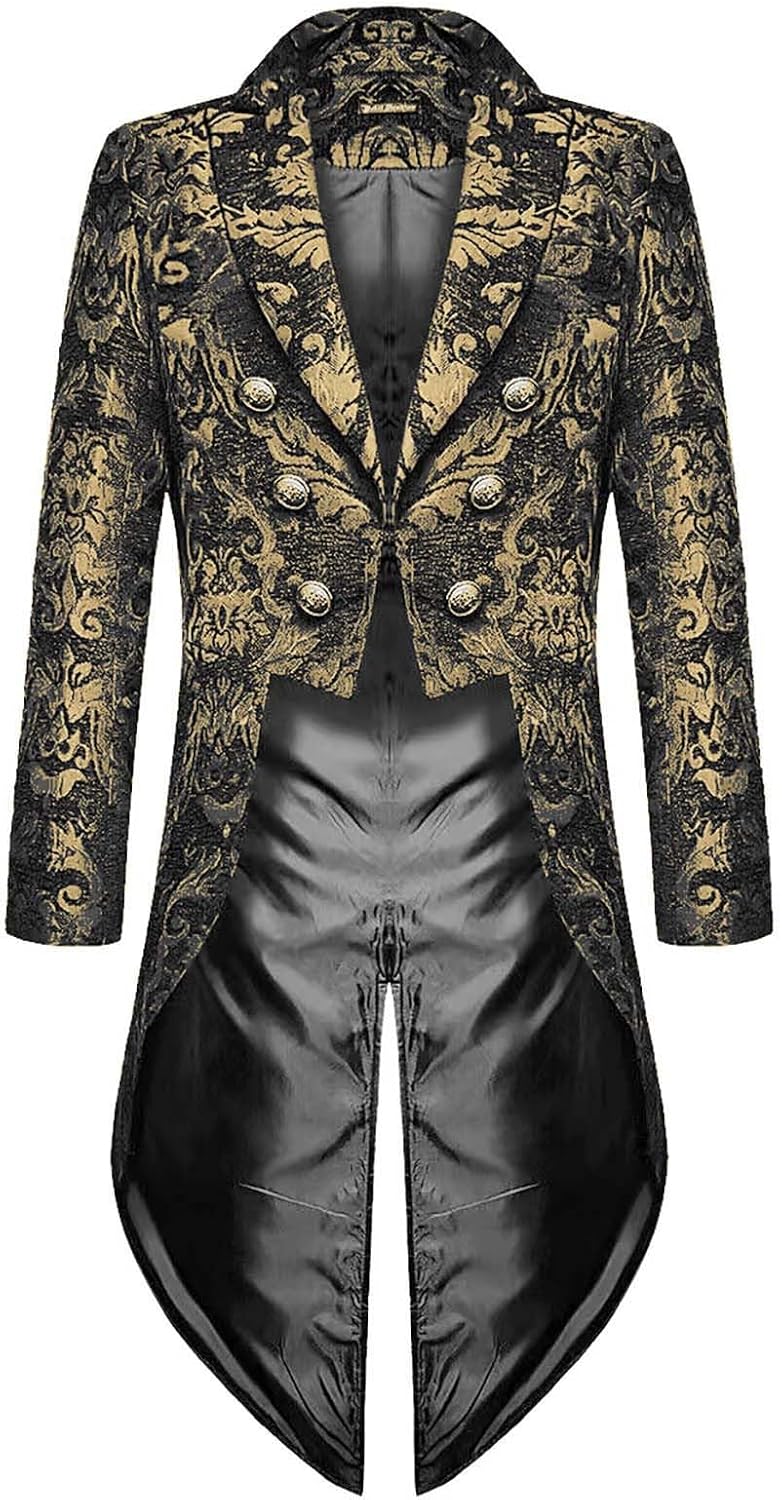 Amazon.com: Generic Steampunk Vintage Tailcoat Jacket for Men Gothic ...