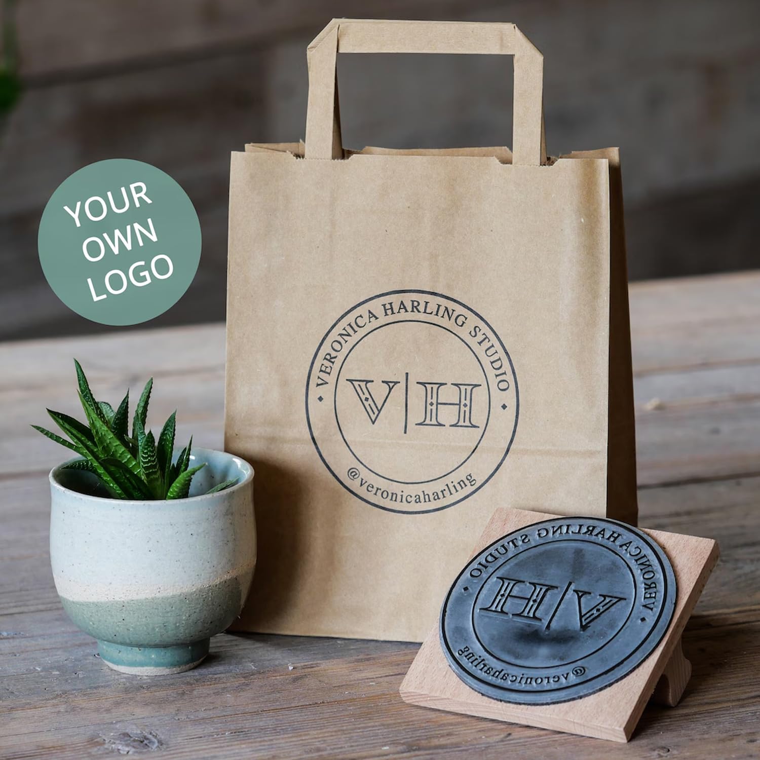 Amazon.com : Large Custom Logo Stamp | Personalized Business Stamp ...