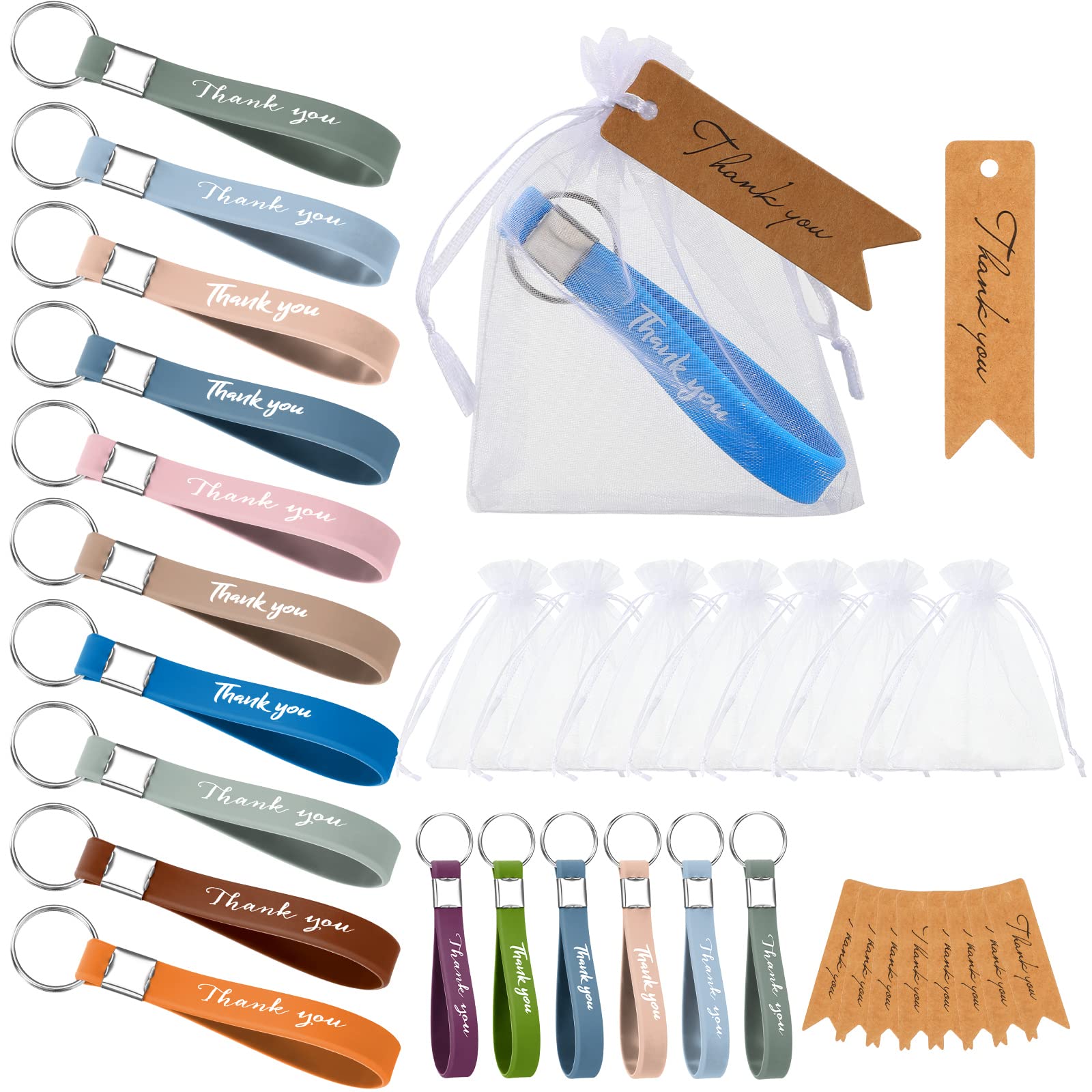 Amazon.com: Roowest 48 Sets Thank You Keychains Bulk Staff Employee ...