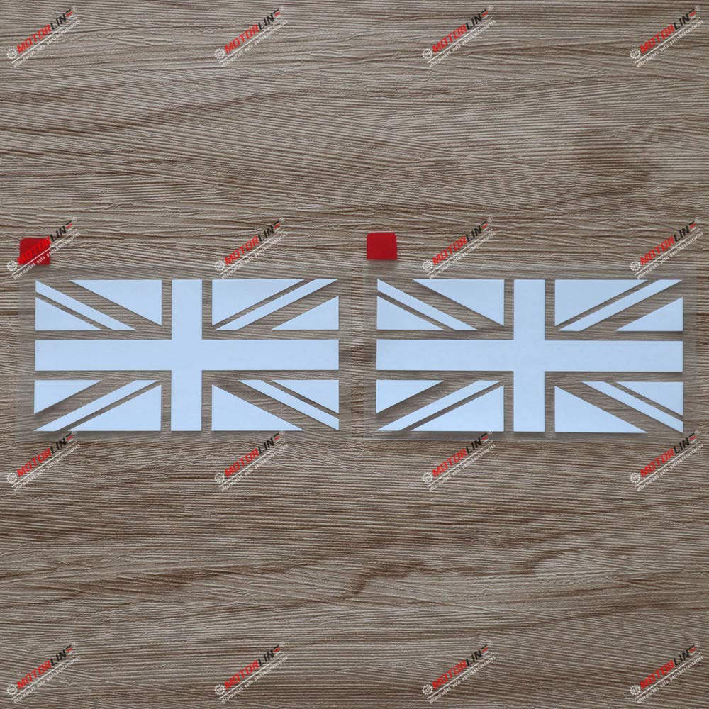 Amazon.com - 2X white 4'' UK British Flag Union Jack Decal Sticker Car ...