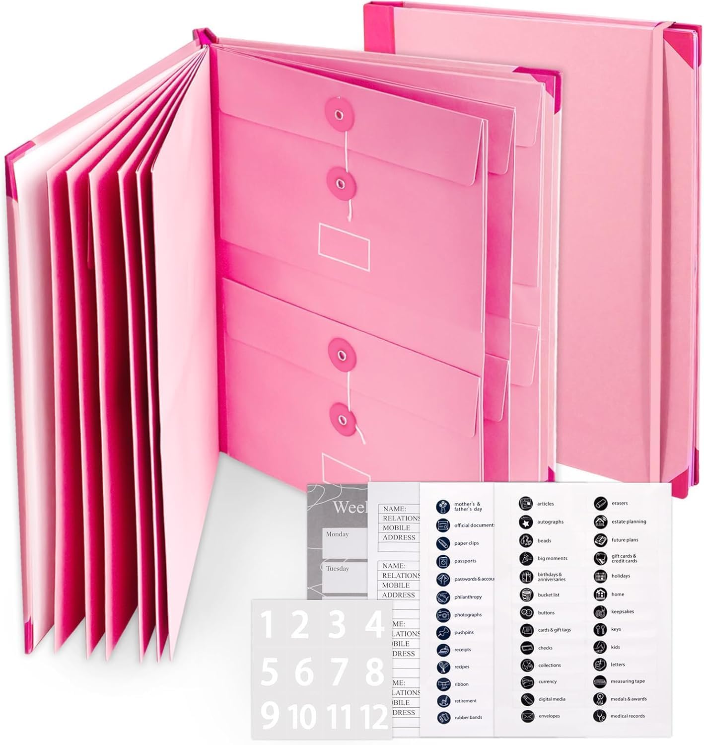 Amazon.com : Folio File Folders with Pockets - File Organizer for Paper ...