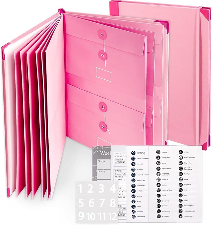 Amazon.com : Folio File Folders with Pockets - File Organizer for Paper ...