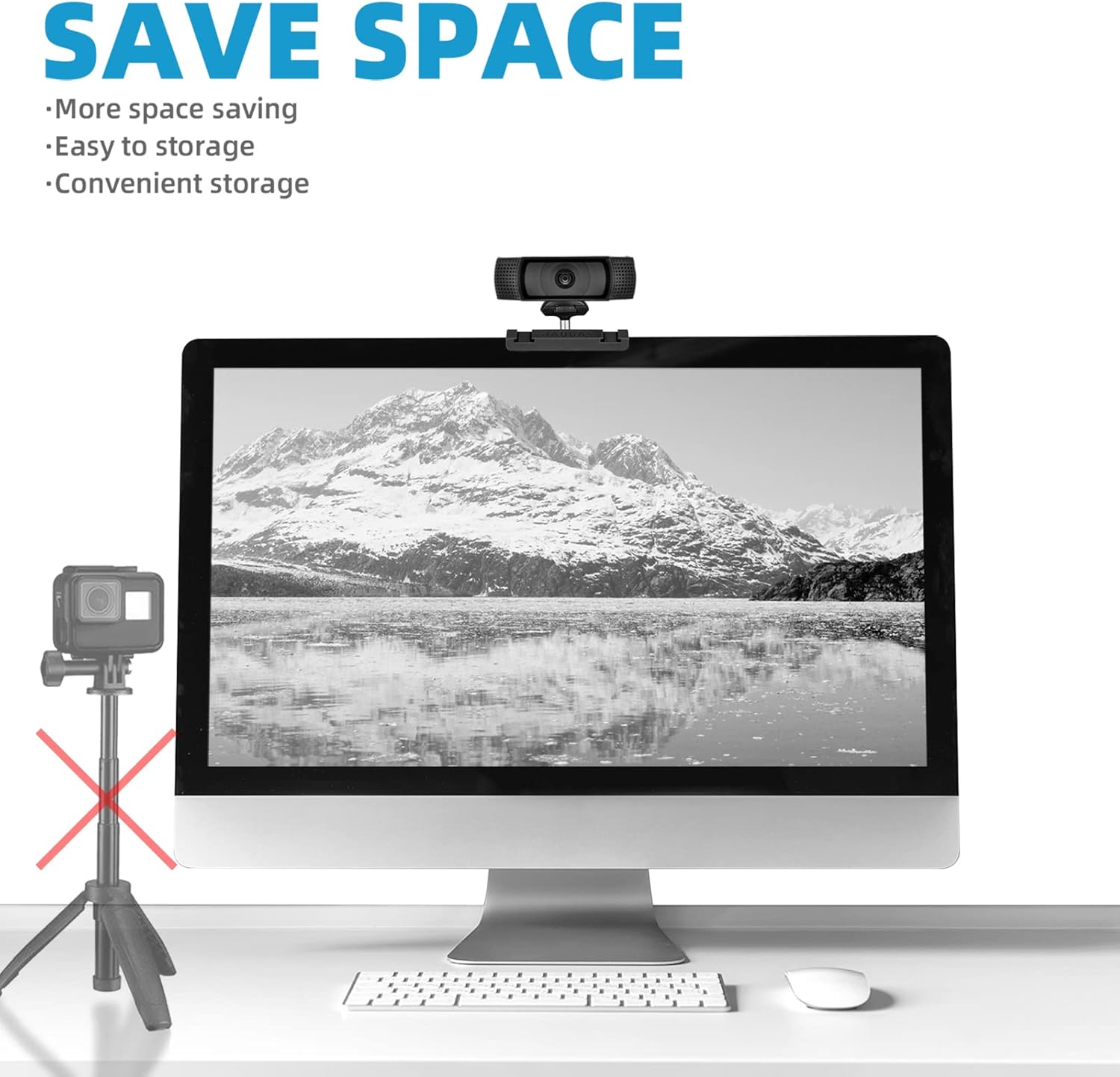 RAUBAY Monitor Top Camera Clamp for Live Stream & Video Conferencing in ...