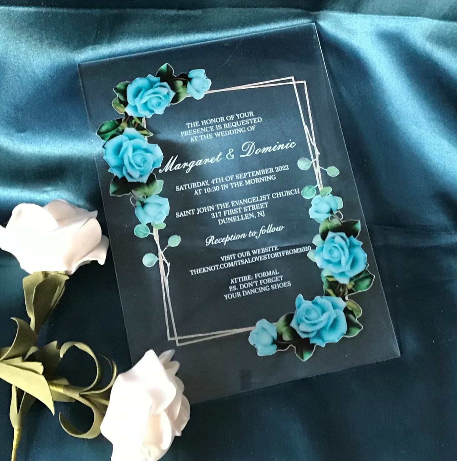 Wedding Invitation Aqua Blue Template Wedding Invitation Card Template