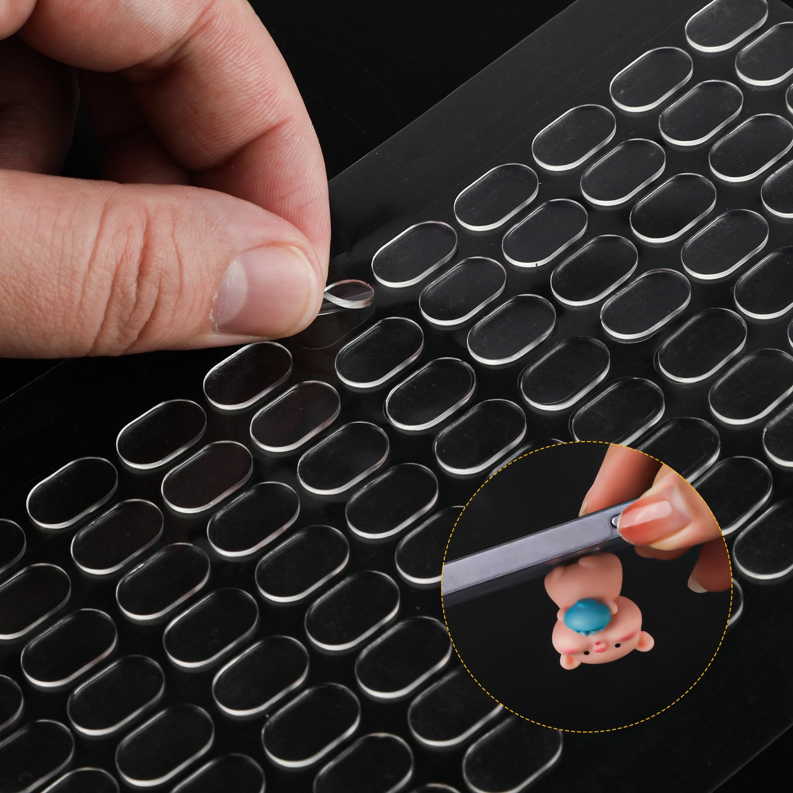 480pcs Clear Sticky Tack Putty, Removable Double Sided Gel Glue Putty ...