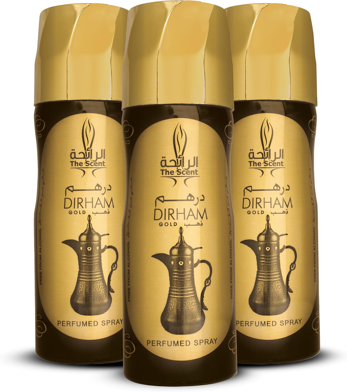 The Scent Dirham GOLD 200ML Perfume Body Spray – PACK OF 3 – Luxurious ...