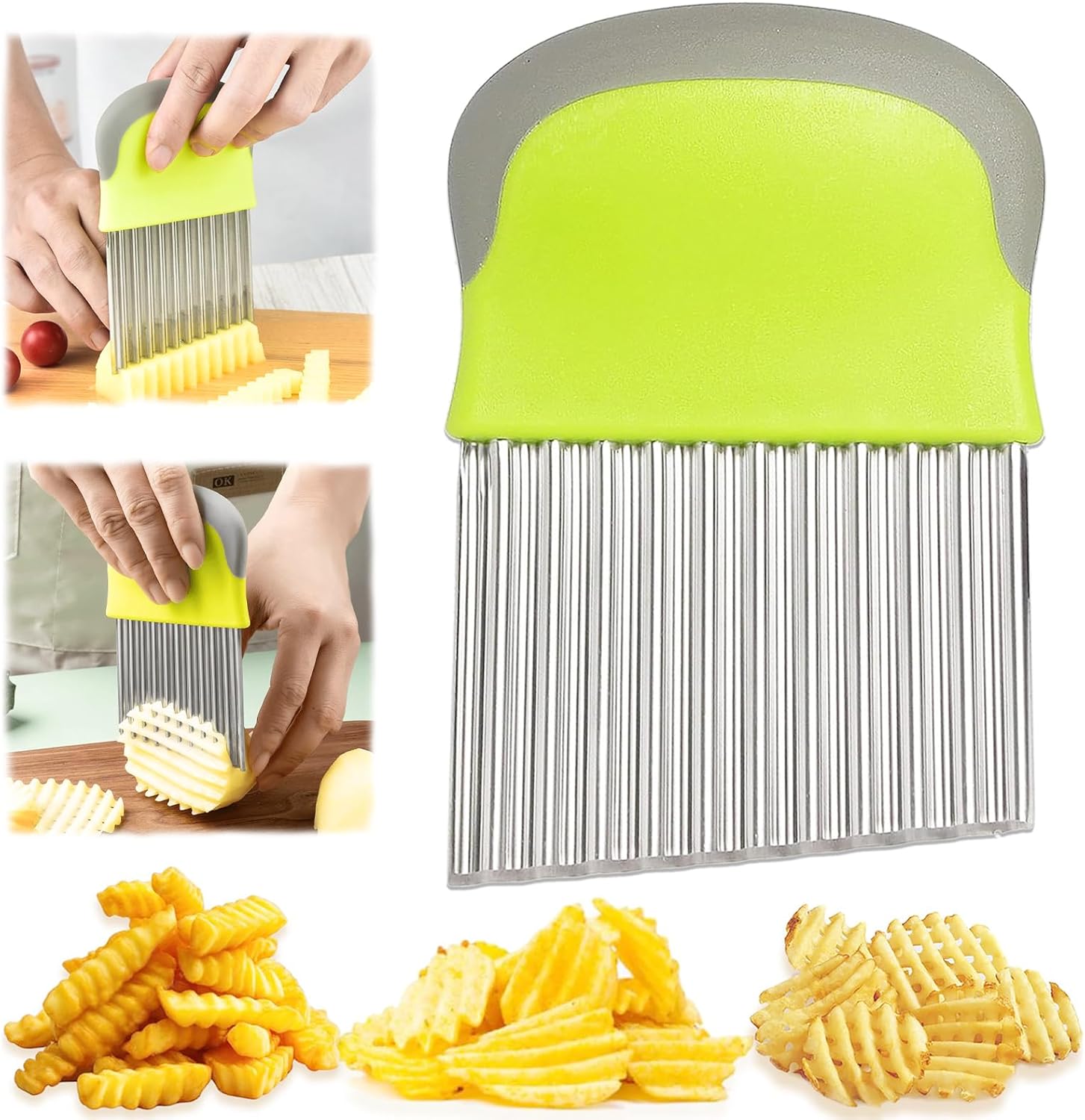 Amazon.com: Suuker Crinkle Cutter French Fry Cutter, Versatile Potato ...