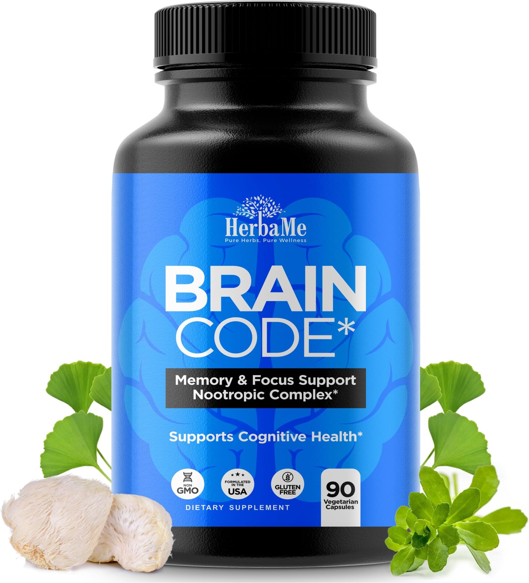 Amazon.com: HerbaMe Brain Code Nootropic Brain Supplement for Memory ...