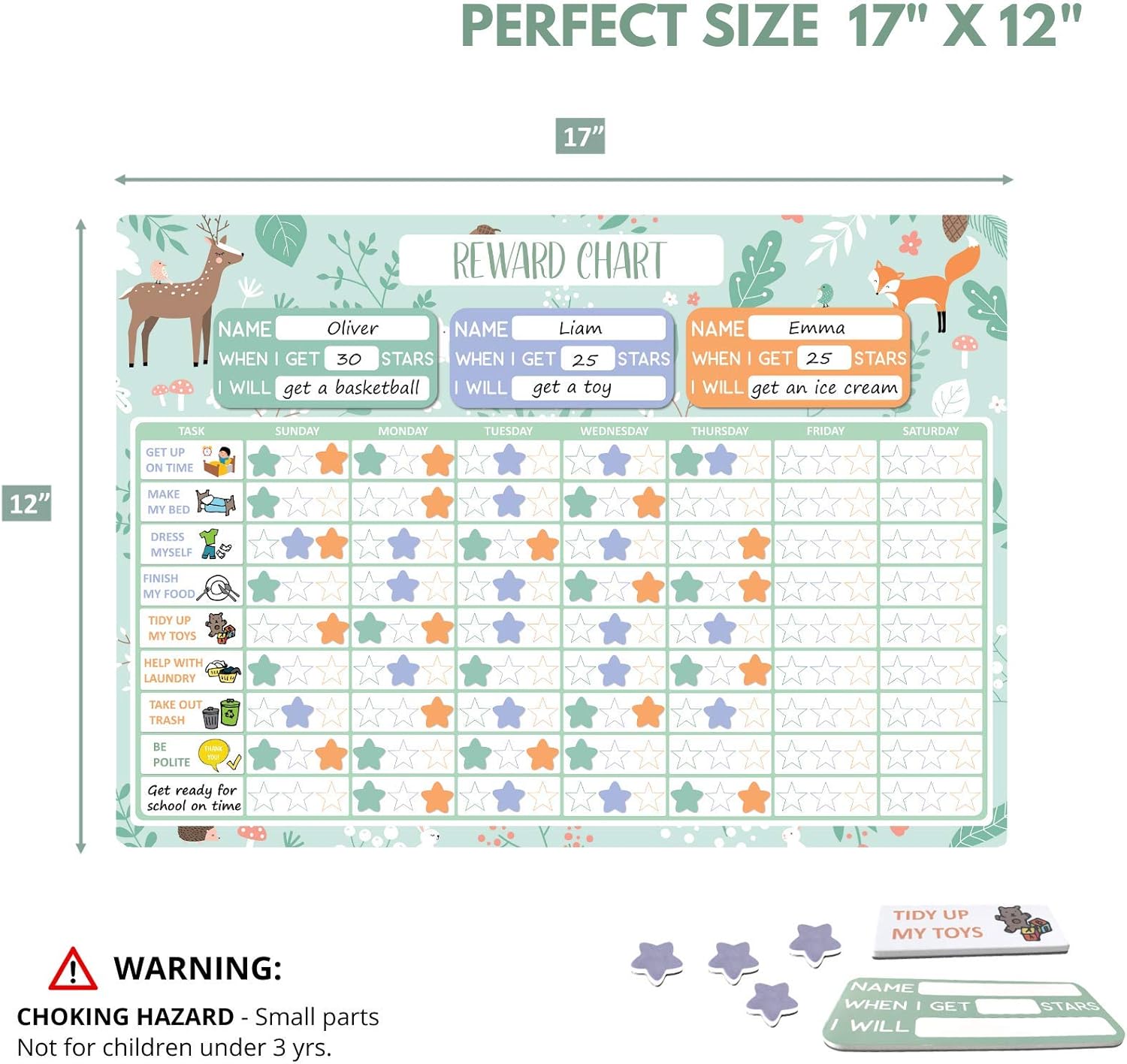 Large Magnetic Reward Chart for Multiple Kids | Dry Australia | Ubuy