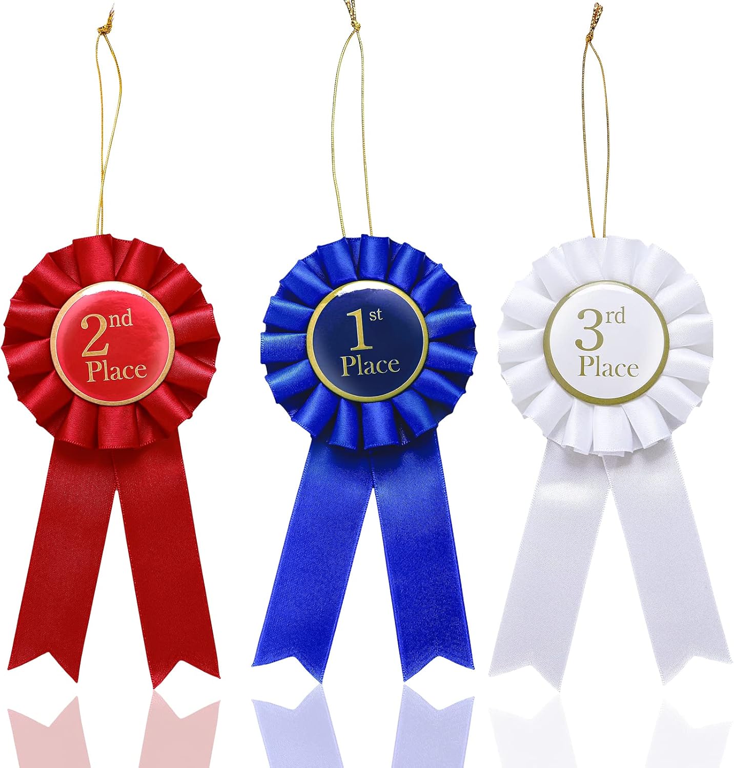 Amazon.com : Thinp Ribbon Award Set, 3 Pieces Rosette Ribbon Prize ...