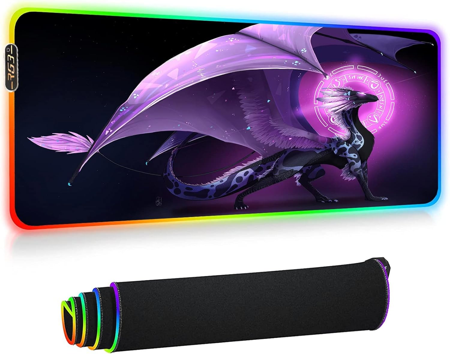 Amazon.com: Mouse Pads Led Large Purple Dragon Mouse Pad XL for ...