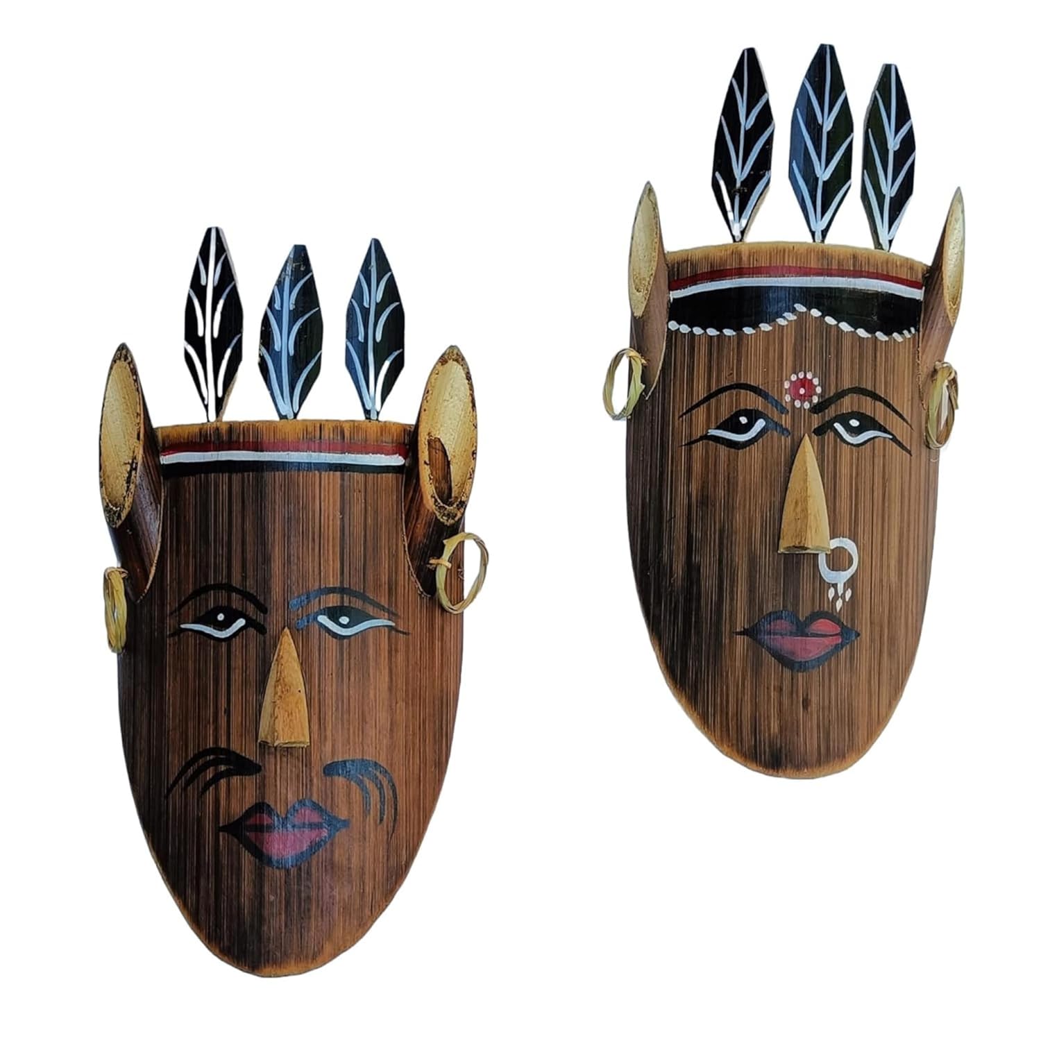 JOYNAGAR Tribal Naga Face Mask Bamboo Wall Hanging Home Decor Idol ...