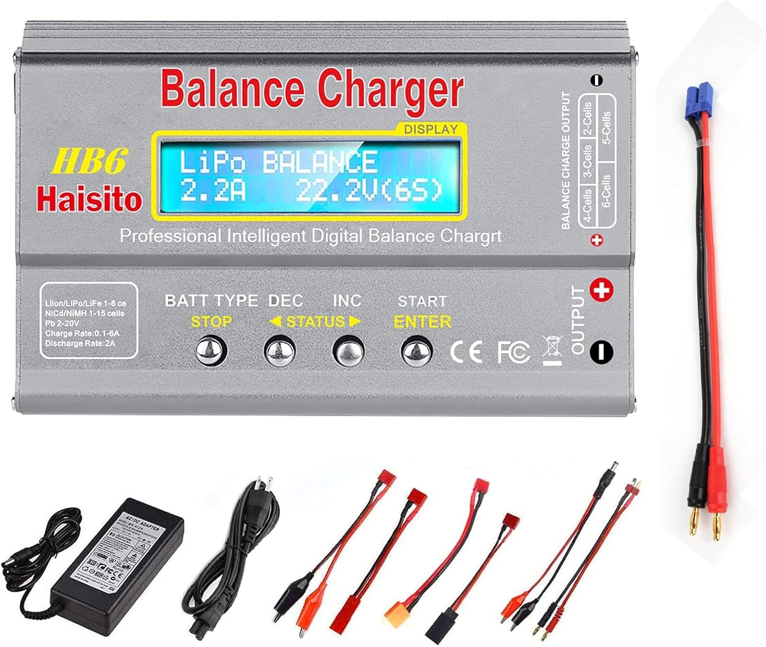 Amazon.com: EC5-Haisito Lipo Charger HB6 RC Battery Balance Charger ...