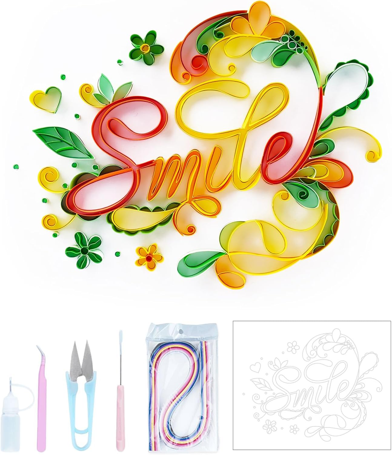 Amazon.com: Uniquilling Quilling Paper Quilling Kit for Adults, 8 * 10 ...