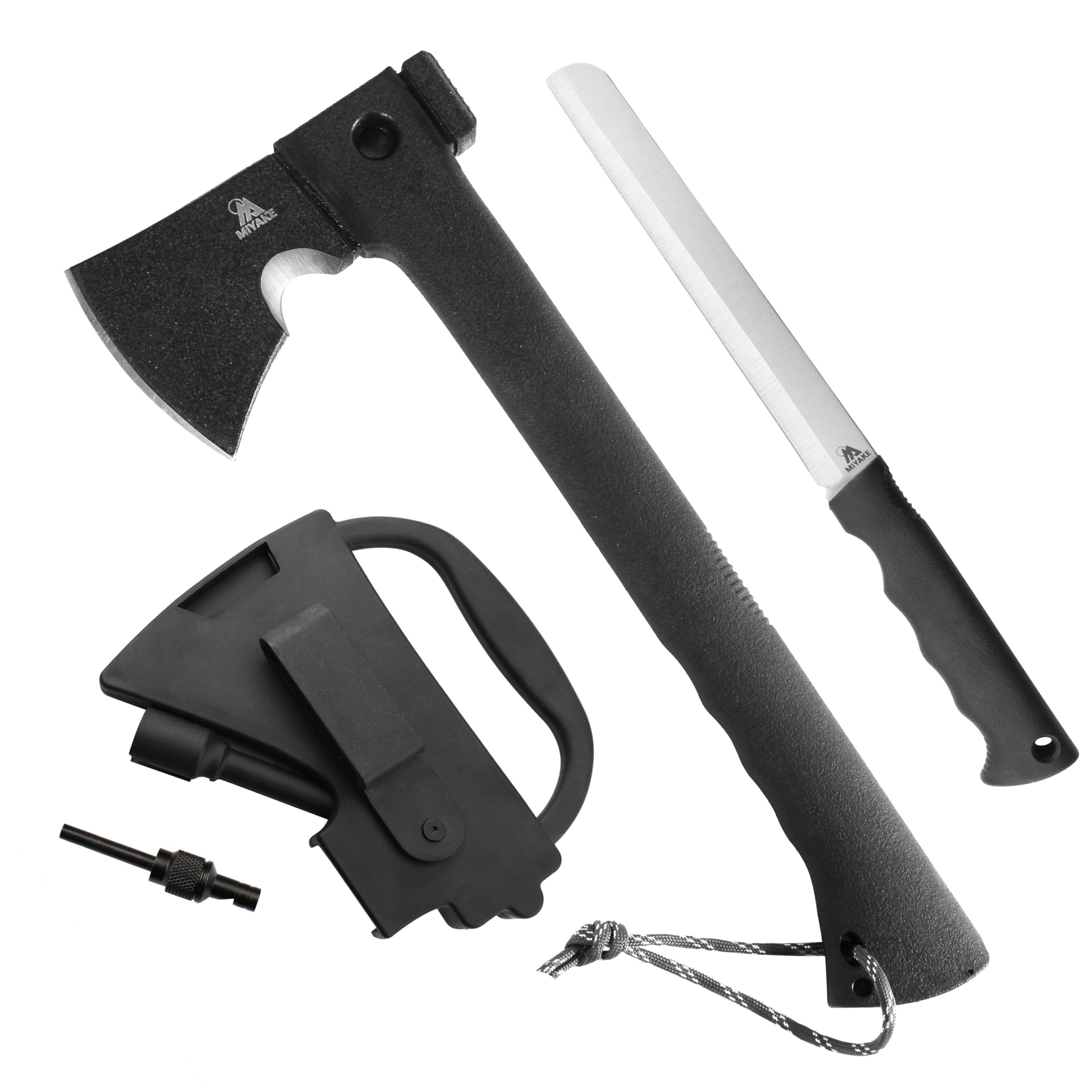 Amazon.com : MIYAKE 14" Hatchet Axe, Fire Starter, Whistle, Hammer ...