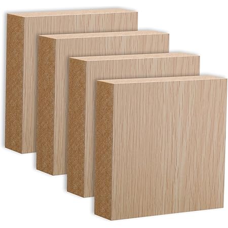 Amazon.com: 6 Pack Unfinished Wood Blocks for Crafts 4 x 4 x 1 Inch MDF ...