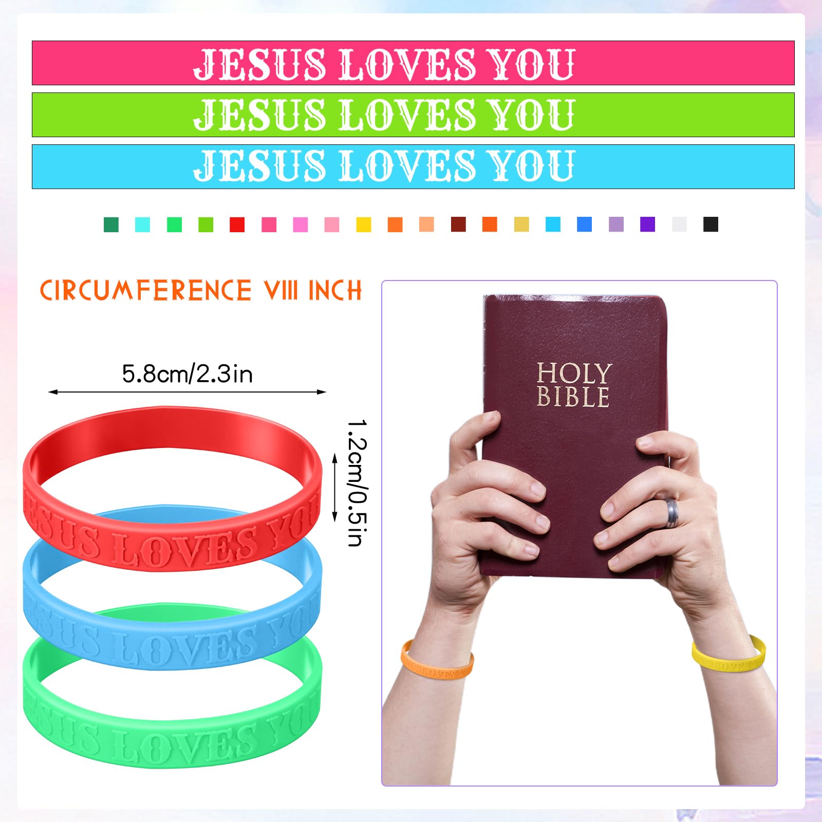 Snapklik.com : Jerify 200 Pcs Jesus Loves You Silicone Bracelet ...