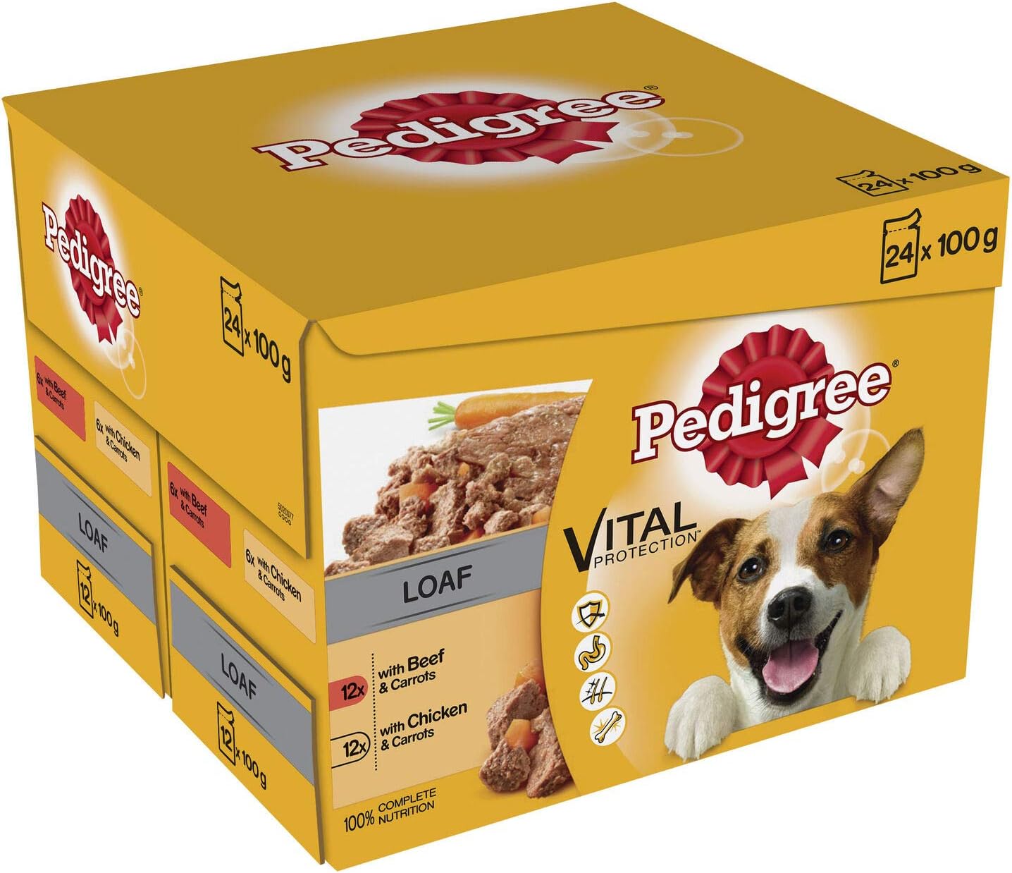 Pedigree 48 x Dog Pouches Mixed Selection In Loaf 100g : Amazon.co.uk ...