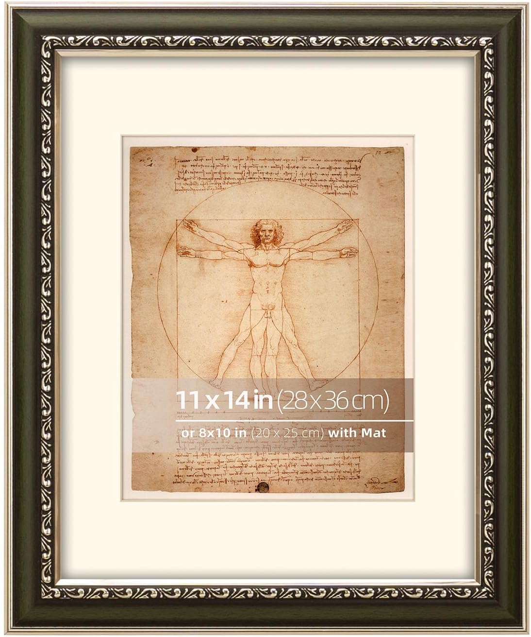 Amazon.com - WYNCO 11x14 in Distressed Green and Silver Curved ...