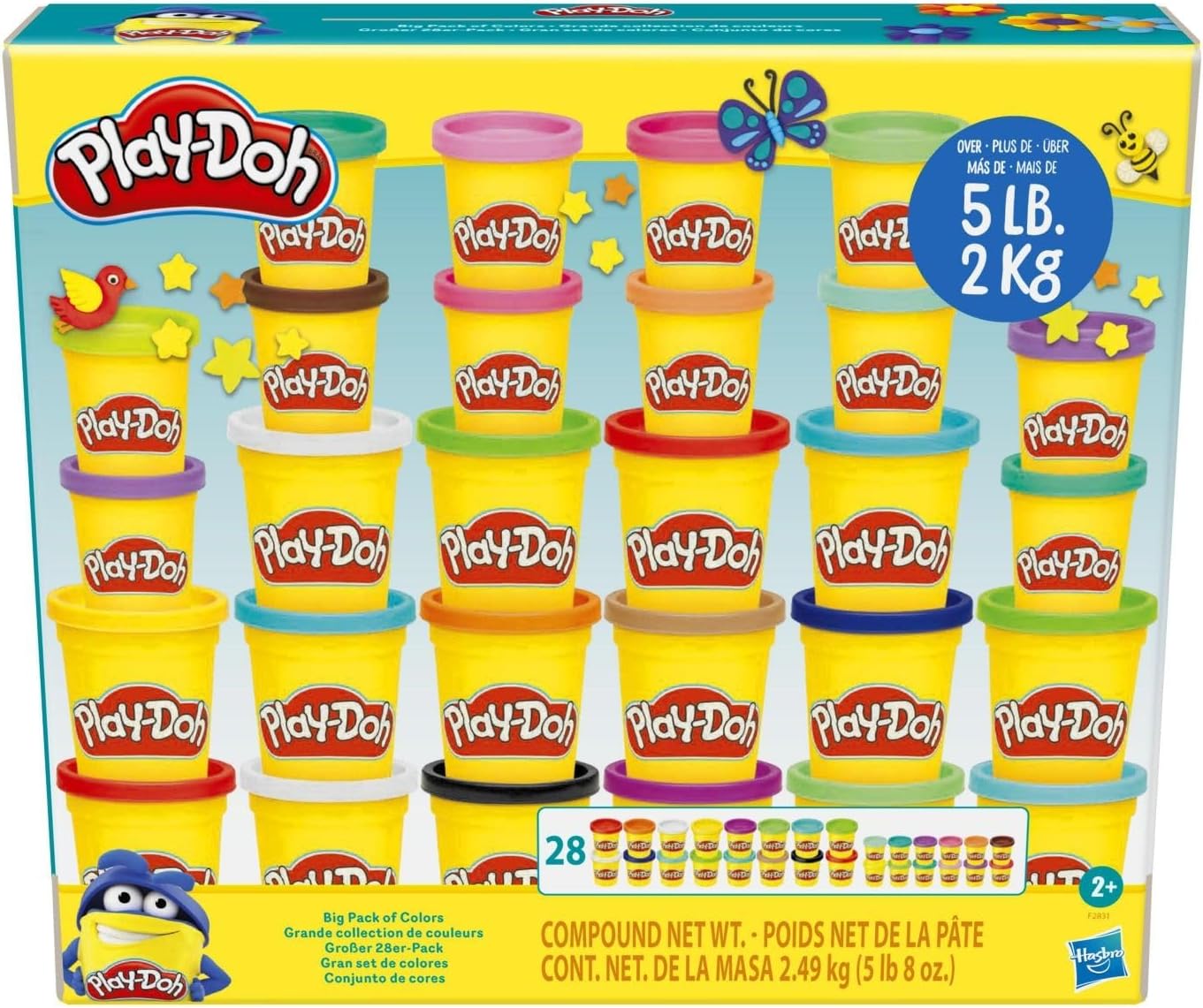 Amazon.com: Play-Doh Big Pack of Colors (F2831): 28 PLAY-DOH Cans (4oz ...