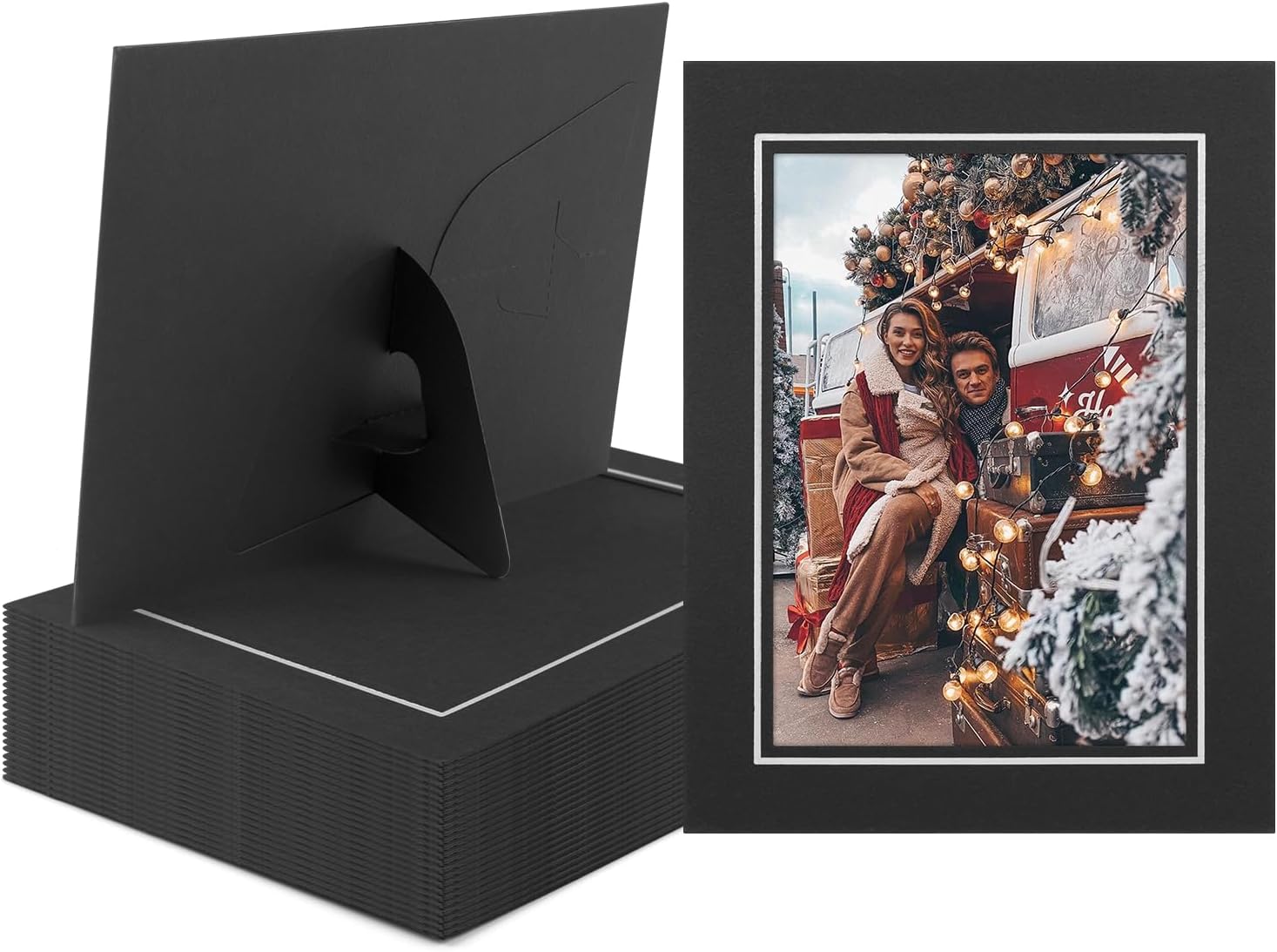 Golden State Art, Pack of 25, 5x7 Paper Picture Frames with Easel ...