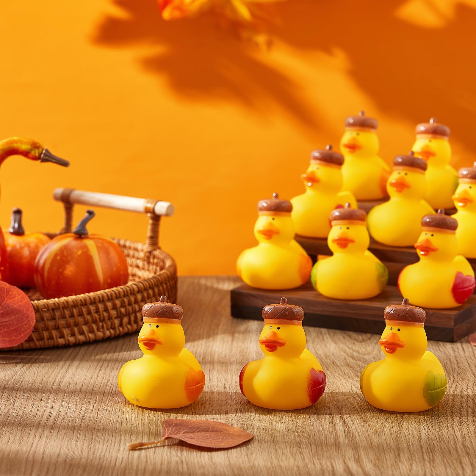 Snapklik.com : 24 Pcs Fall Rubber Ducks Acorn 2 Inch Thanksgiving ...
