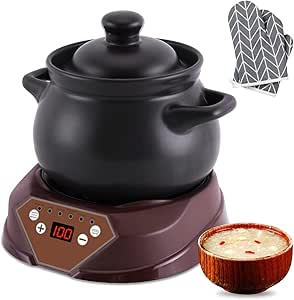 Amazon.com: Ceramic Cooking Pot, 2L Electric Stew Pot, Multifunctional ...