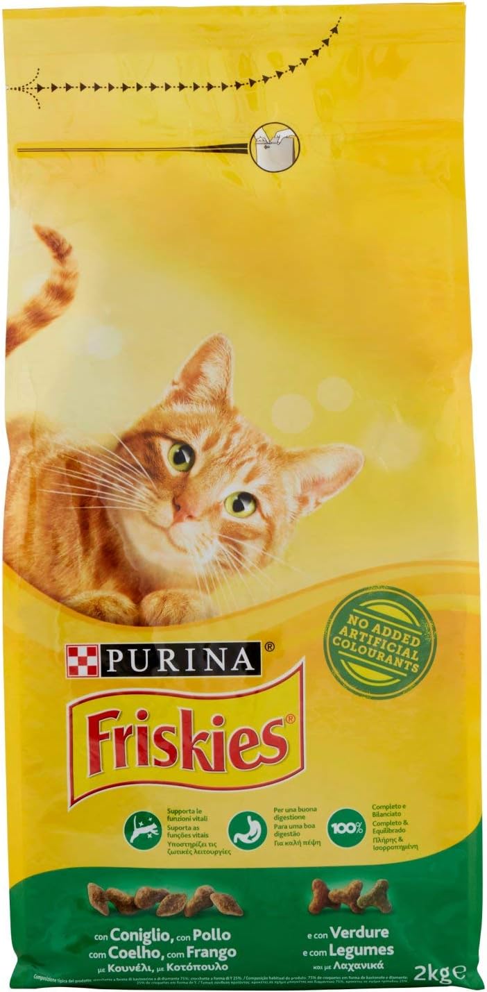 Friskies Adult Cat Croquettes with Rabbit, Chicken and Added Vegetables ...