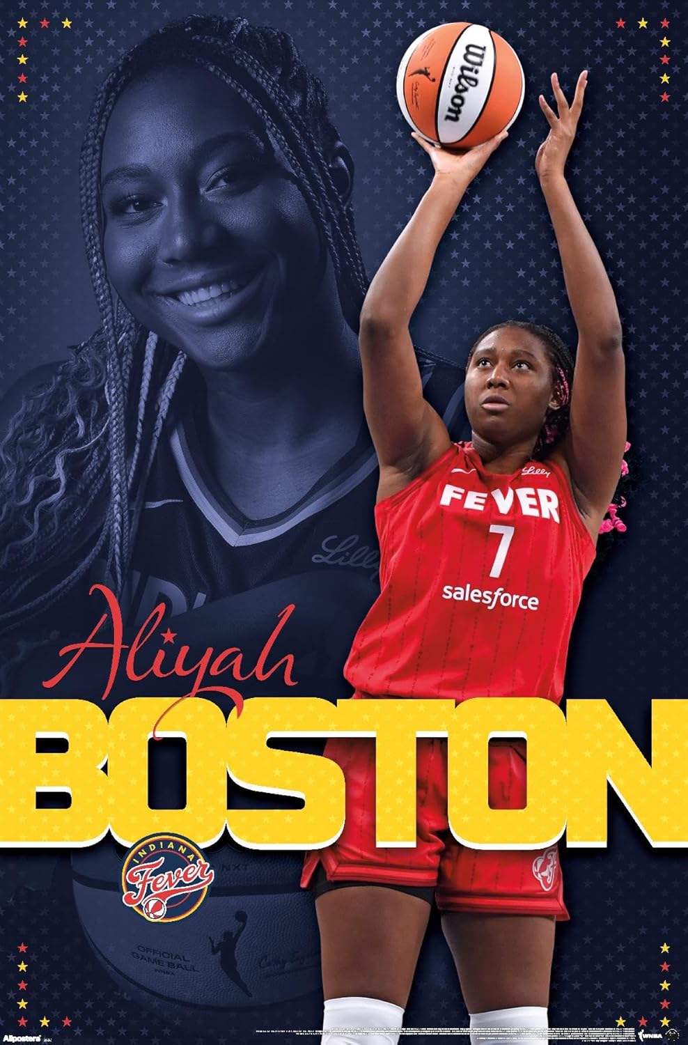 Amazon.com: WNBA Indiana Fever - Aliyah Boston 25 Wall Poster, 34L" x ...