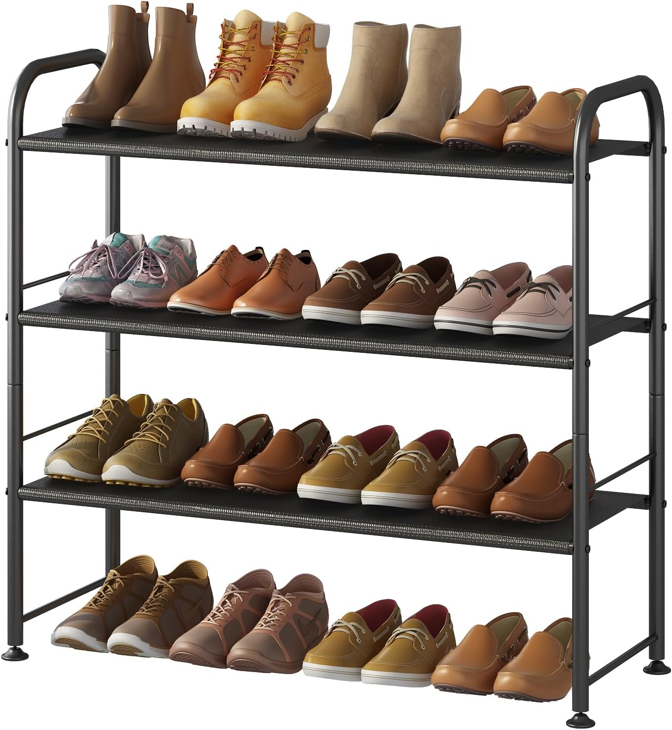 Amazon.com: COAPUKT Metal Stackable Small Shoe Rack Organizer, Narrow ...