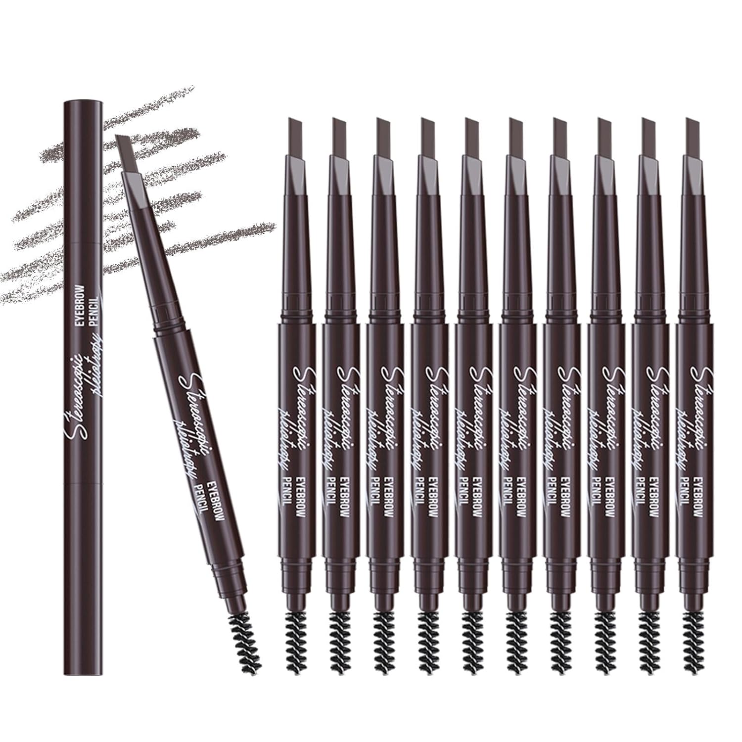 Amazon.com : Berinist 12Pcs Medium Brown Eyebrow Set, Retractable ...