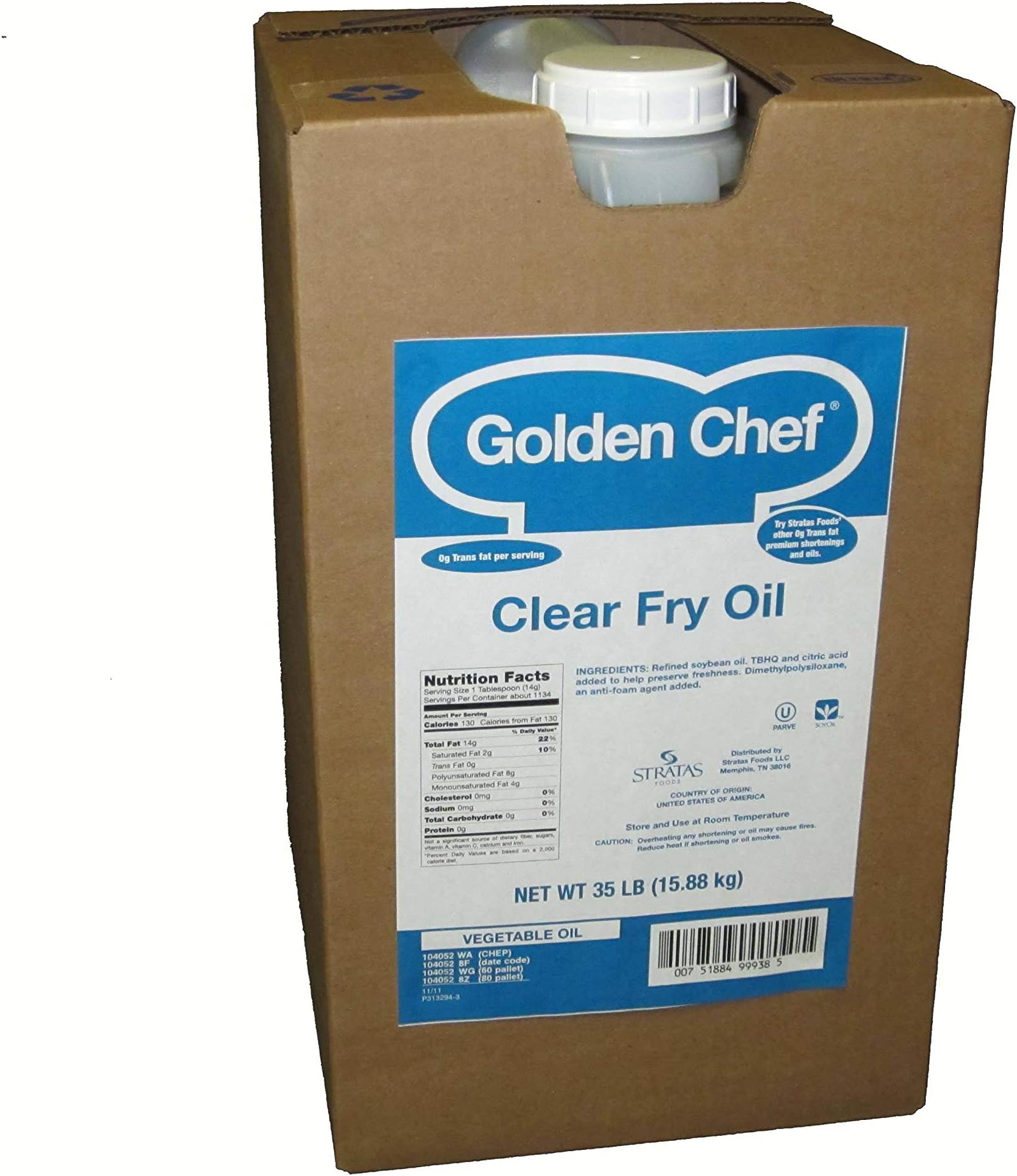 Amazon.com : Stratas Foods Salad Soy Shortening Fry Clear Liquid Oil ...