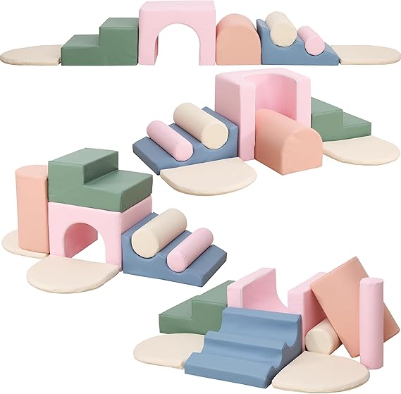 Amazon.com: CYacan 8-Piece Foam Climbing Blocks for Toddlers 1-3,PU ...