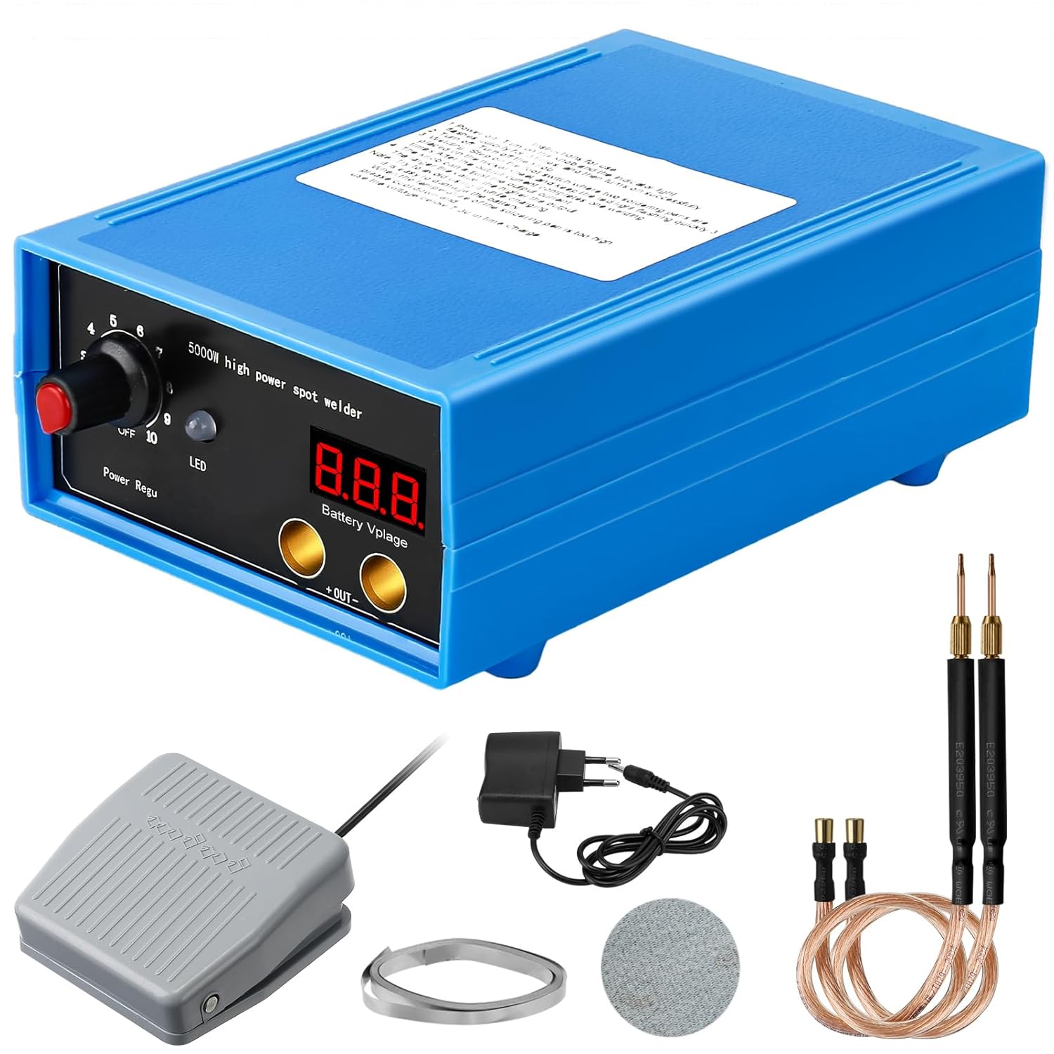 Handheld Spot Welder 5000W, Foot Pedal Spot Welder, 9 Gears Adjustable ...