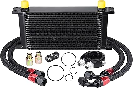 Amazon.com: EVIL ENERGY 19 Row Oil Cooler Kit, 10AN Transmission Engine ...