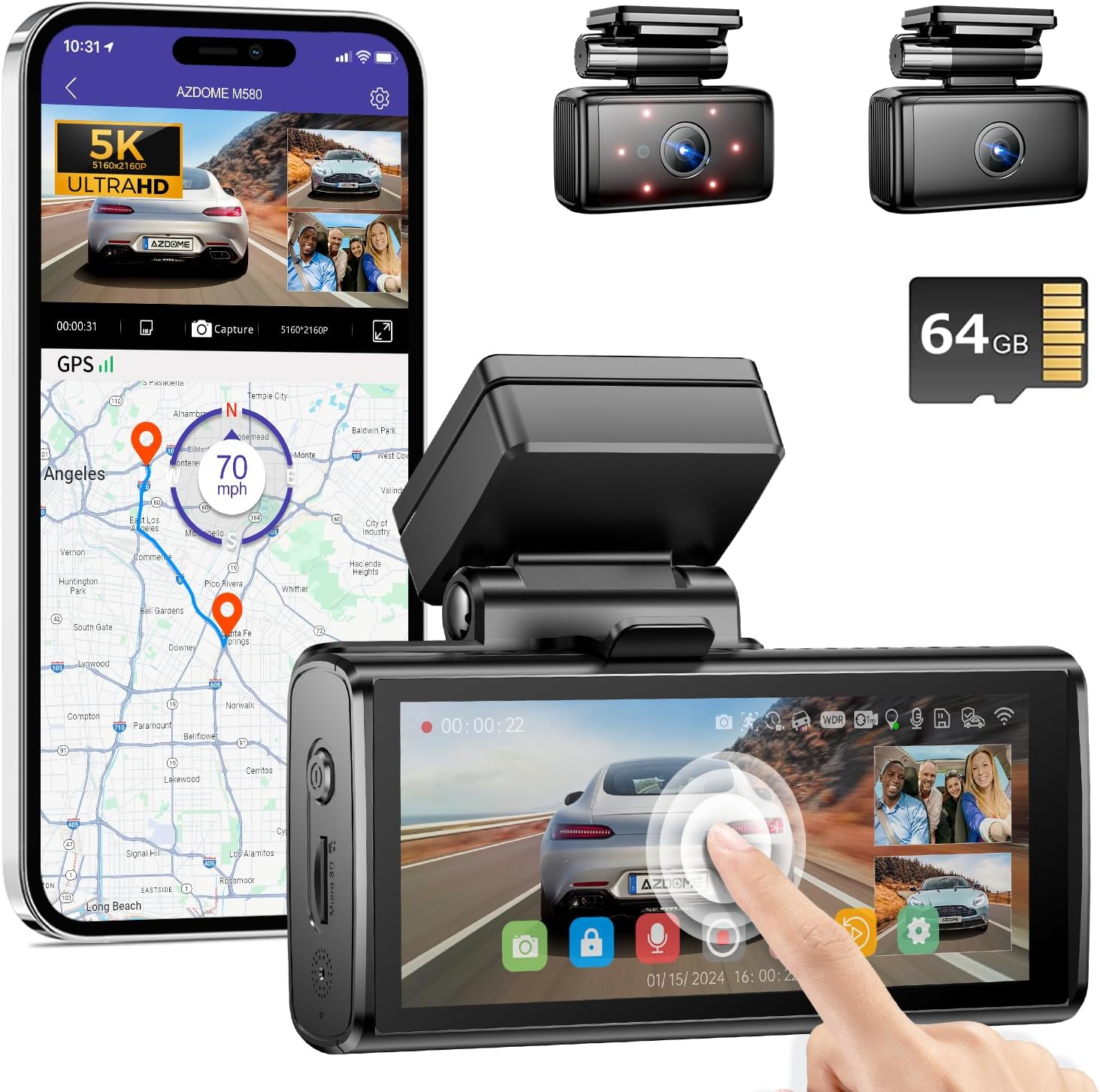 Amazon.com: REDTIGER Dual 4K Dash Cam with 256GB eMMC, STARVIS 2 IMX678 ...