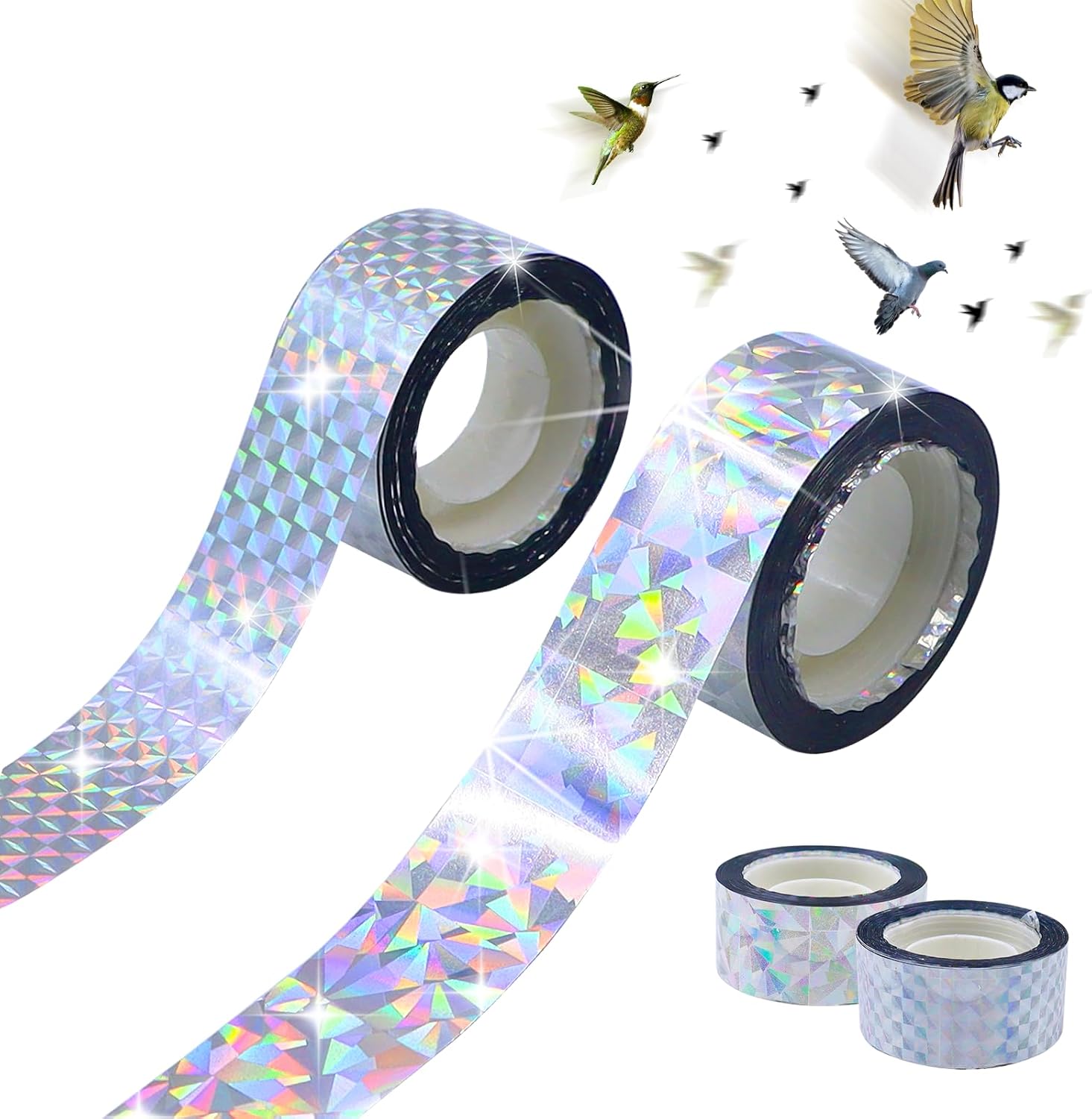 CATELL 4 Rolls 50m Bird Scare Tape, Bird Reflective Tape Bird Repellent ...