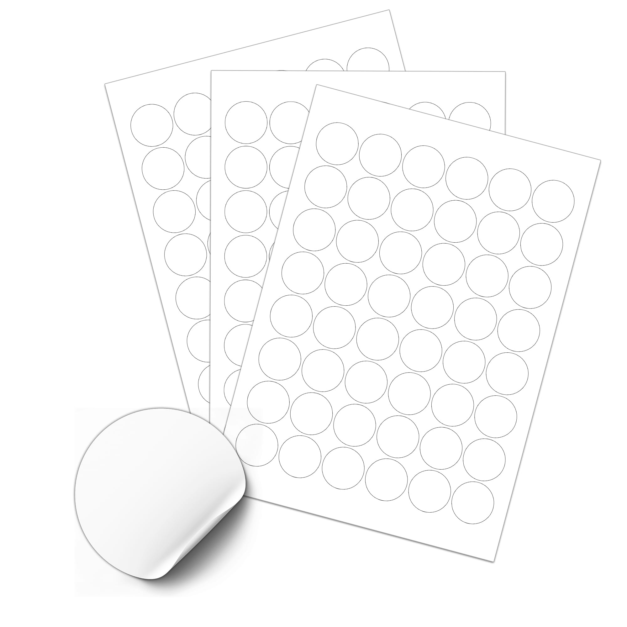 Blank 30mm Circle Labels - 48 Per Sheet, Matt White Self-Adhesive ...