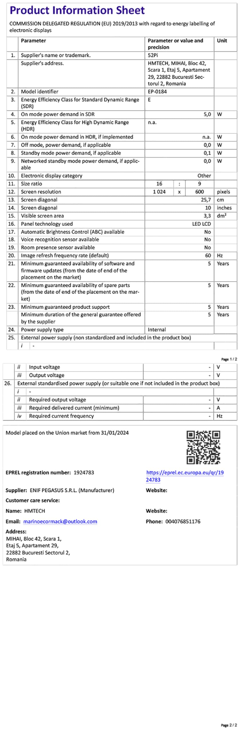 GeeekPi 7-Inch Capacitive Touchscreen Monitor - 1024x600 IPS LCD ...