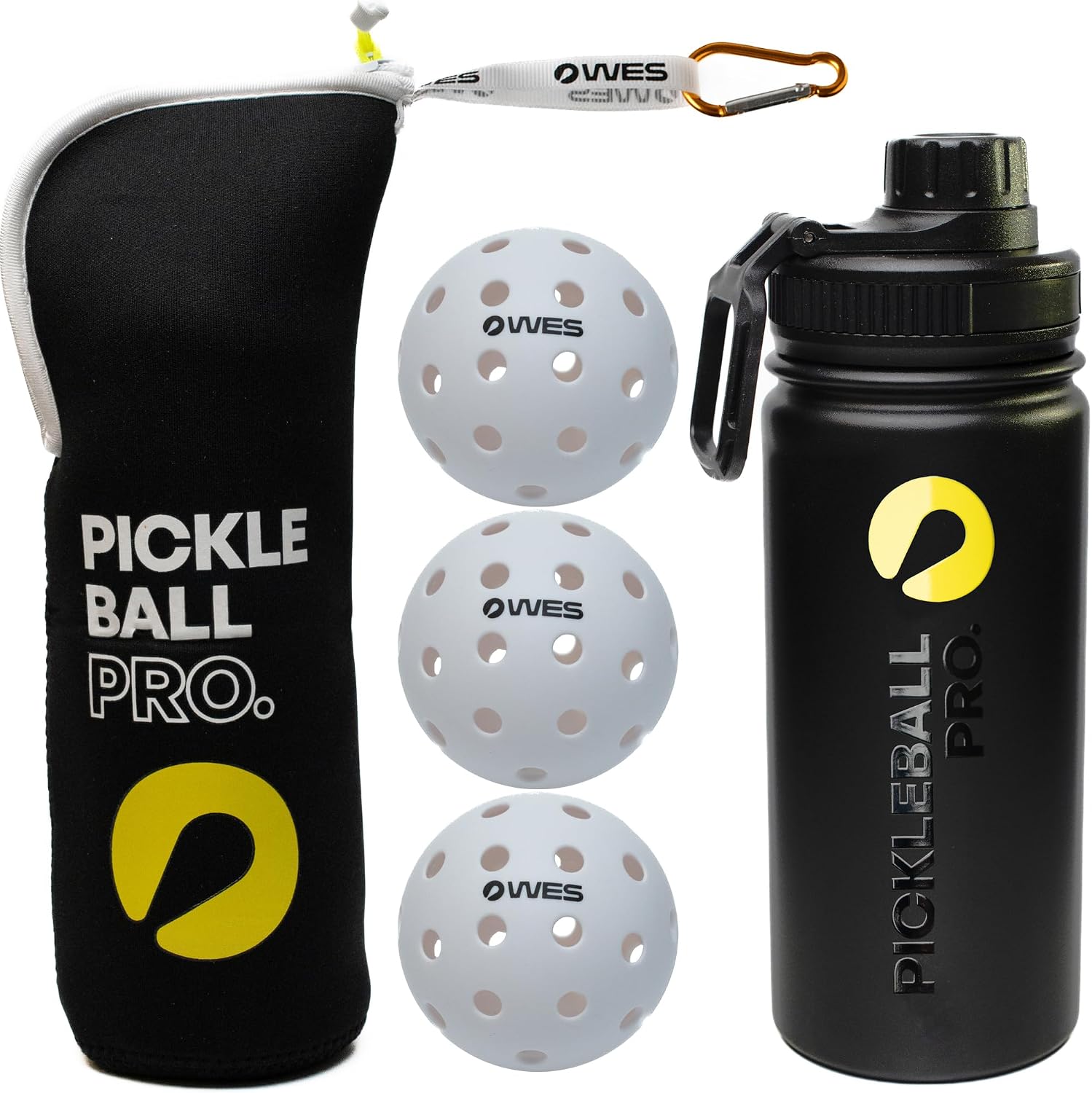 Amazon.com: WES Pickleball Water Bottle + Pickleball Ball Holder + 3 ...